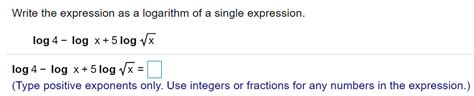 Solved Write The Expression As A Logarithm Of A Single Chegg Com