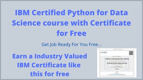 Free Python For Data Science Course With Ibm Certificate Earn Ibm