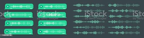 음성 오디오 메시지 녹색 음성 거품 Sms 텍스트 프레임 소셜 미디어 채팅 또는 메시징 앱 대화 음성 도우미 레코더 음파 패턴