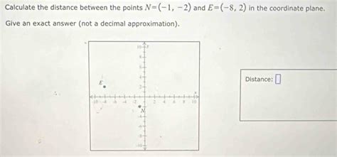 Solved Calculate The Distance Between The Points N 1 2 And E 82