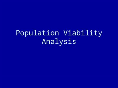 Ppt Population Viability Analysis Conservation Planning U S