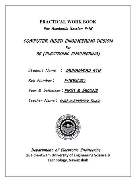 Computer Aided Engineering Design Practical Work Book Pdf Inductor