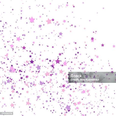 별 분홍색 반짝이 색종이 흐릿한 추상 흰색 배경에 고립되어 있습니다 축제 휴일 배경입니다 축하 컨셉 떨어지는 마법의 금 입자 초대장 모형 평면도 평면도 가리키기에 대한 스톡