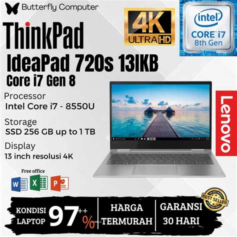 Jual Laptop Lenovo Ideapad S Ikb Core I Gen Ram Gb Ssd Tb Inch Resolusi K