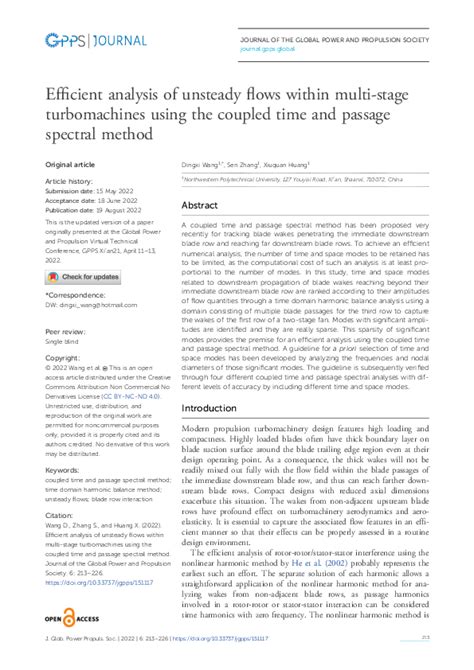 Pdf Efficient Analysis Of Unsteady Flows Within Multi Stage Turbomachines Using The Coupled