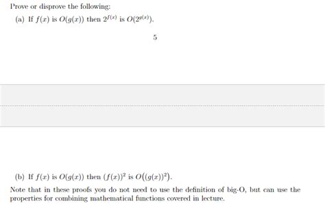 Solved Prove Or Disprove The Following A If F X Is Chegg