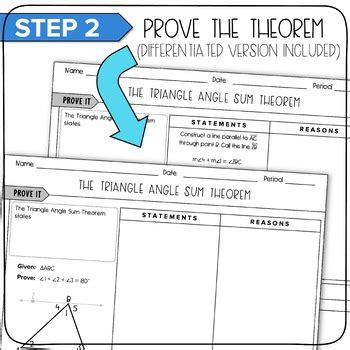 The Triangle Angle Sum Theorem Proof And Practice Worksheet By Rise And Sine