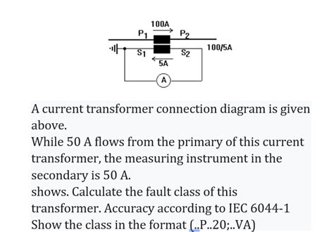 A Current Transformer Connection Diagram Is Given Above While 50 A Flows From The Primary Of