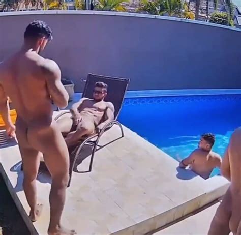 Friends Naked By Outdoor Pool Thisvid Com