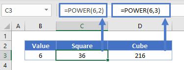 Excel POWER Function Raise Number To A Power