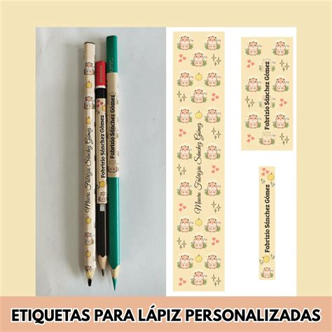 Etiquetas Para Lápiz Para Imprimir Y Personalizar Con Nombre Free