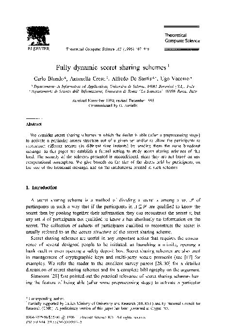 pdf fully dynamic secret sharing schemes