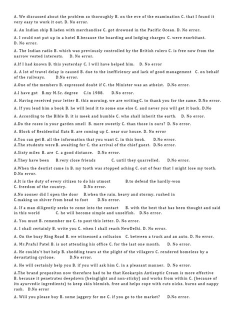Sentence Correction Student Pdf