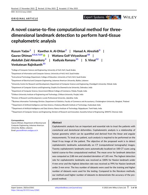 A Novel Coarse‐to‐fine Computational Method For Three‐dimensional