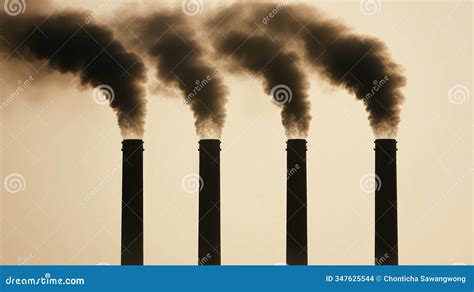 Factory Smoke Stacks Industrial Emissions And Air Pollution