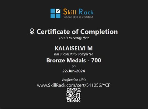 kalaiselvi m on linkedin skillrack coding achievement