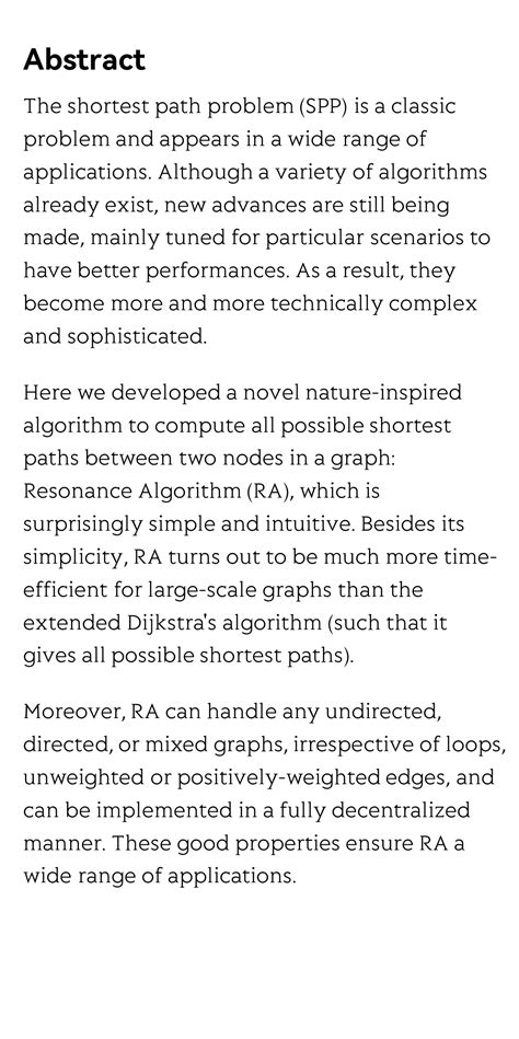 hot paper resonance algorithm a new look at the shortest path problem