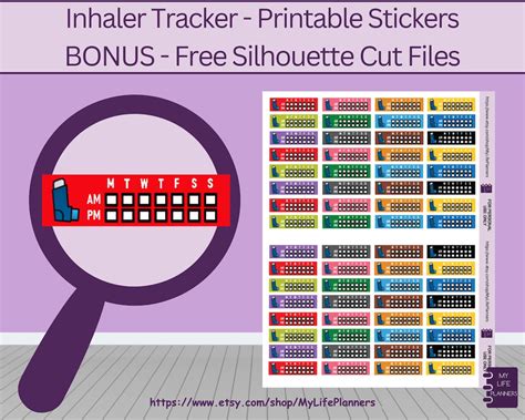 Inhaler Tracker Inhaler Tracker Asthma Tracker Printable Planner Stickers Happy Planner