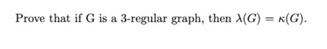 Solved Prove That If G Is A Regular Graph Then G Chegg