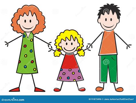 Familie Mutter Tochter Und Vater Vektor Abbildung Illustration Von Leute Ikone