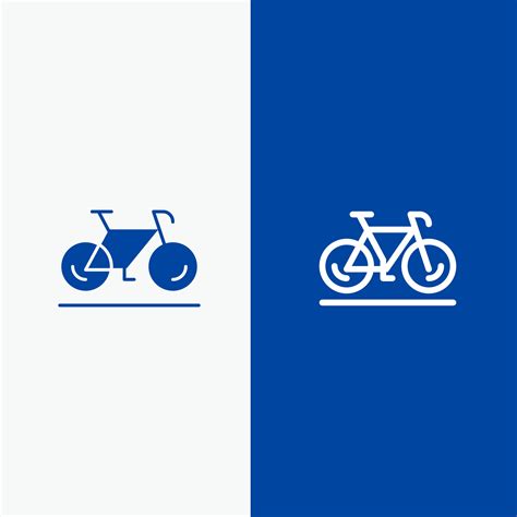 Bicycle Movement Walk Sport Line And Glyph Solid Icon Blue Banner