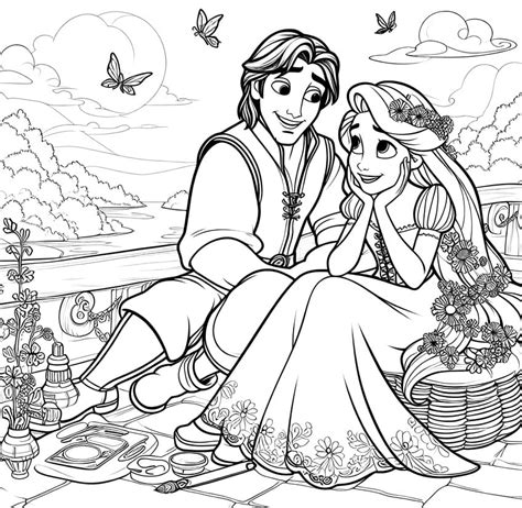 Coloring Pages Of Rapunzel From Tangled Tangled Coloring Pages Free
