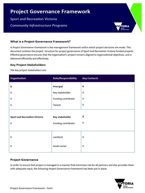 Srv Project Governance Framework Pdf Governance Procurement