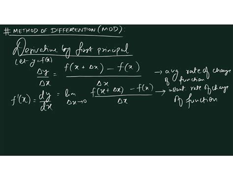 Methods Of Derivative Mathematics Studocu
