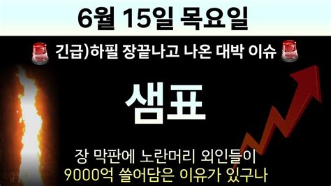 샘표 초특급🚨하필 장끝나고 나온 대박 이슈 장 막판에 노란머리 외인들이 9000억 쓸어담은 이유가 있구나 가족빼고 다팔아서 불배팅해라 테라사이언스 Youtube
