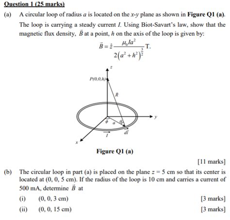 Solved Question Marks A A Circular Loop Of Radius A Chegg