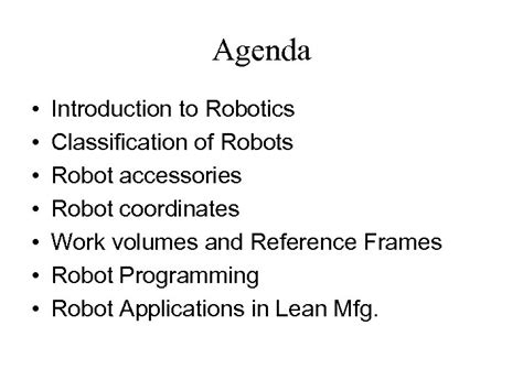 introduction to robotics a common view robots