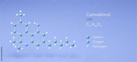 Cannabinol Molecule Molecular Structures Psychoactive Cannabinoid 3d