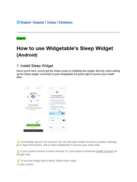 How To Use Widgetables Sleep Widget Android Pdf