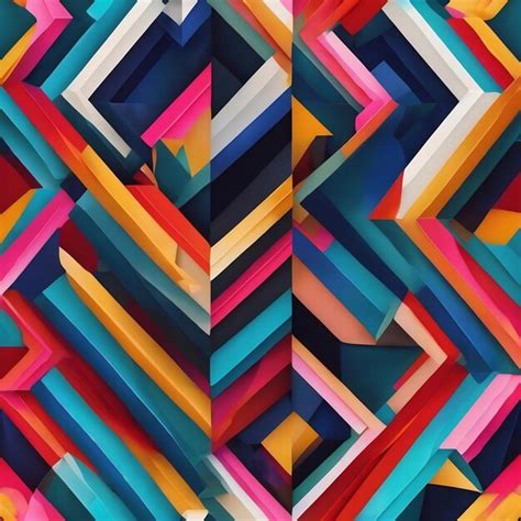 Seamless Repeatable Abstract Geometric Pattern Premium Ai Generated Image