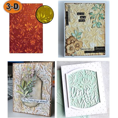 3d Embossing Folder Leaves And Flower Pattern Scrapbooking Supplies