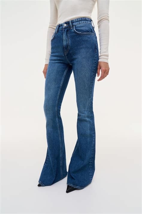Купить джинсы клёш цвет синий в Москве и Санкт Петербурге Джинсы клёш с доставкой арт Fw24