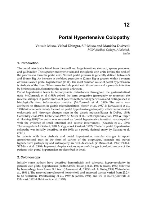 Pdf Portal Hypertensive Colopathy