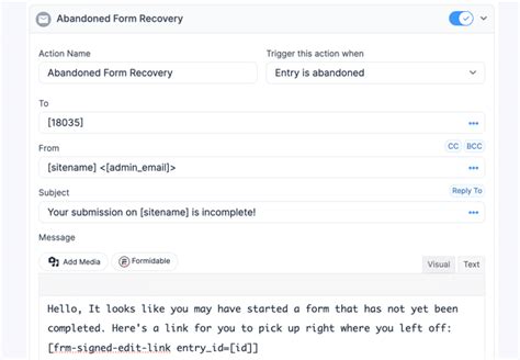 Form Abandonment Wordpress Plugin Formidable Forms