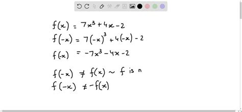 SOLVED Determine Algebraically Whether The Function Is Even Odd Or Neither Even Nor Odd Then