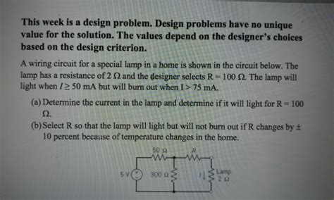 Solved This Week Is A Design Problem Design Problems Have Chegg Com
