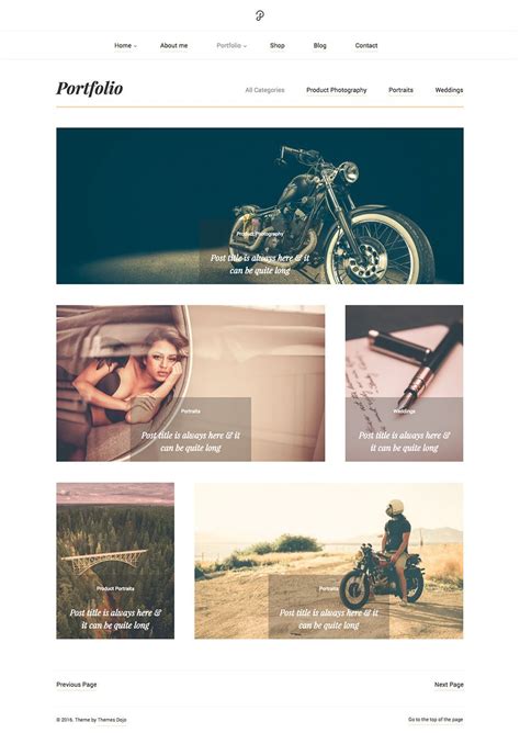 P Dojo Photography And Portfolio Clean Minimalistic Site Template Amp