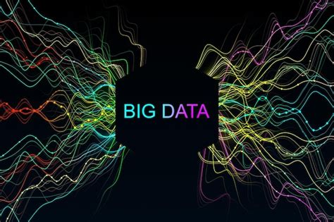 검정색 배경 디지털 세계 빅 데이터 및 사이버 공간 개념 3d 렌더링에 대한 창의적인 다채로운 라인 메타버스 프리미엄 사진