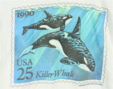 Vintage 1990 Alore Killer Whale Orca Stamp Design Usp Gem