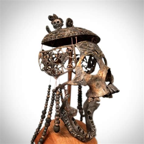 Tibetan Necromancer Authentic Human Skull Mask With Display Stand