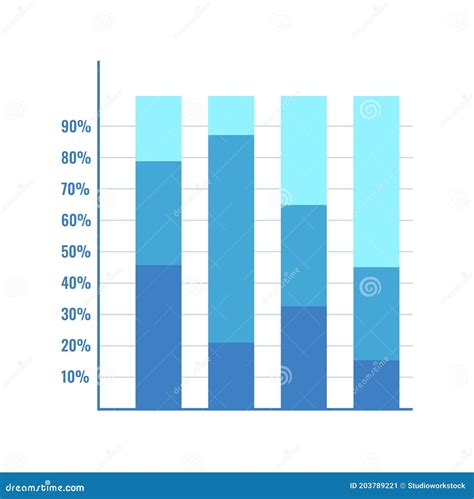 Vertical Stacked Bar Chart Infographic Isolated Cartoon Vector CartoonDealer
