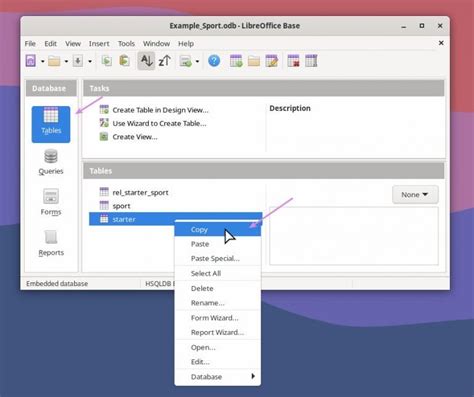 how to export libreoffice base table data to csv or spreadsheet