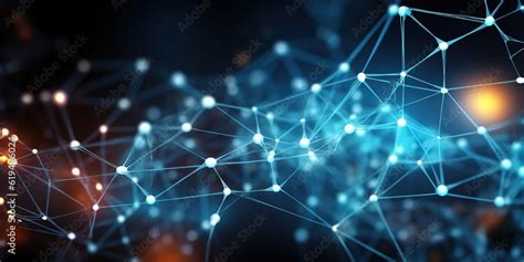 A Glowing Network Of Interconnected Lines And Nodes Concept Of
