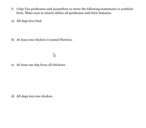 solved 5 122 use predicates and quantifiers to write the