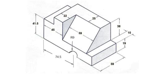 Solved Draw The Top View Front View And Side View Using