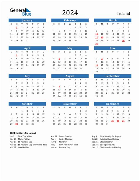 Free Printable Calendar 2024 Ireland Printable Calendar 2025